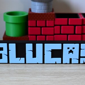 Custom Minecraft Name Plate, Personalised Desk Plate, Boy Gift, Gift ...