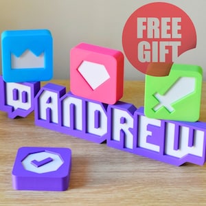 Personalized Custom Twitch Style Name Plate, Streamer Gift, Desk Sign ...