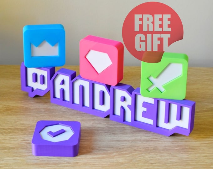 Personalized Custom Twitch Style Name Plate, Streamer Gift, Desk Sign ...