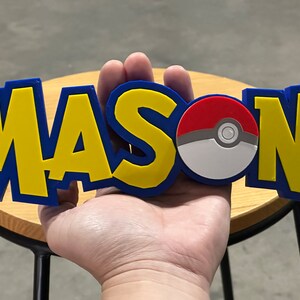 Custom Pokemon Style Name Plate, Personalised Desk Sign, Boy Gift, Gift ...