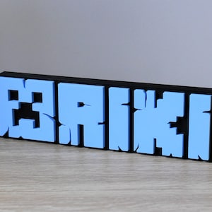 Custom Minecraft Name Plate, Personalised Desk Plate, Boy Gift, Gift ...