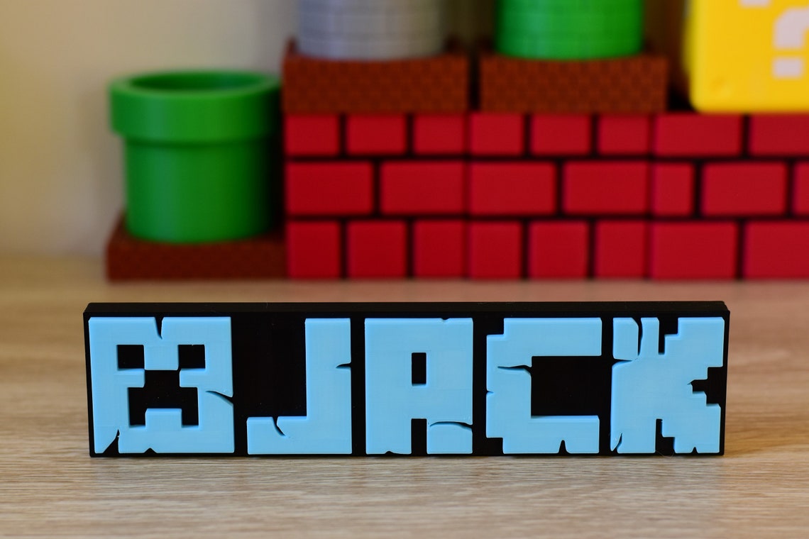 Custom Minecraft Name Plate Personalised Desk Plate Boy | Etsy