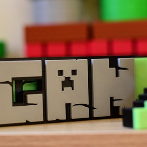 Custom Minecraft Name Plate, Personalised Desk Plate, Boy Gift, Gift ...