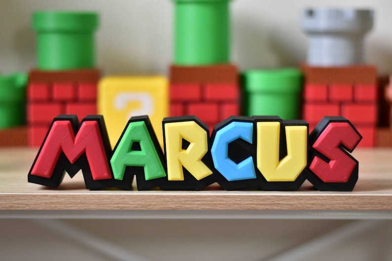 Custom Mario Style Name Plate Personalised Desk Sign Boy - Etsy