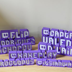 Custom Twitch Style Name Plate, Streamer Gift, Personalised Desk Sign ...