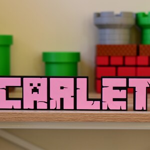 Custom Minecraft Name Plate Personalised Desk Plate Boy - Etsy