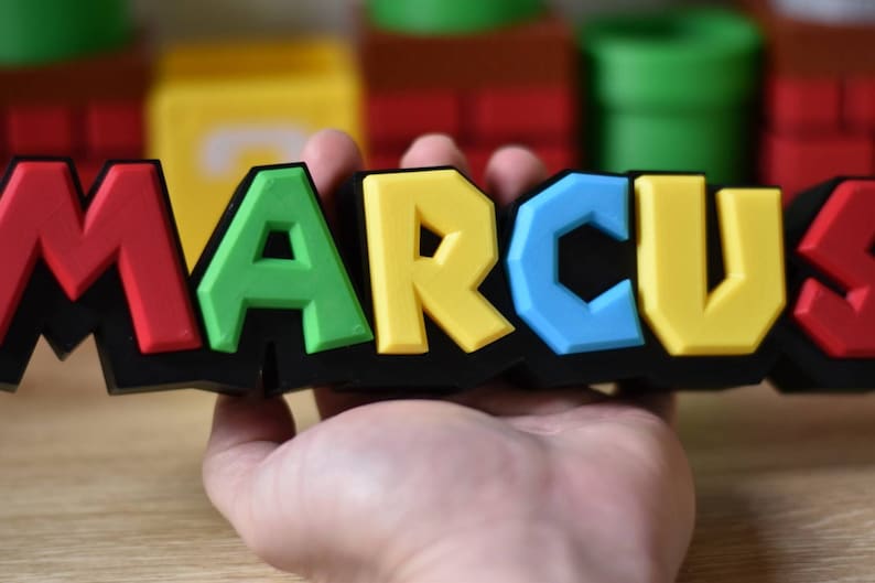 Custom Mario Style Name Plate Personalised Desk Sign Boy - Etsy