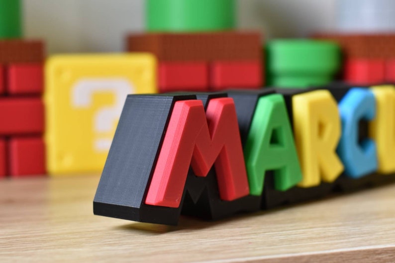 Custom Mario Style Name Plate Personalised Desk Sign Boy - Etsy