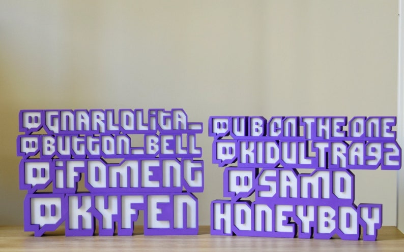 Custom Twitch Style Name Plate Streamer Gift Personalised - Etsy