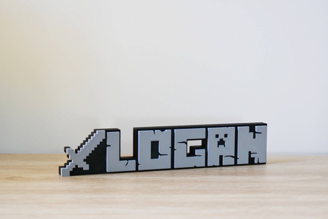 Custom Minecraft Name Plate Personalised Desk Plate Boy | Etsy