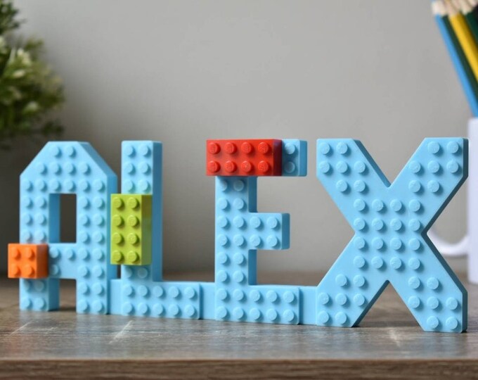 Custom Brick Style Name Plate, Boy Gift, Custom Desk Plate, Nursery ...