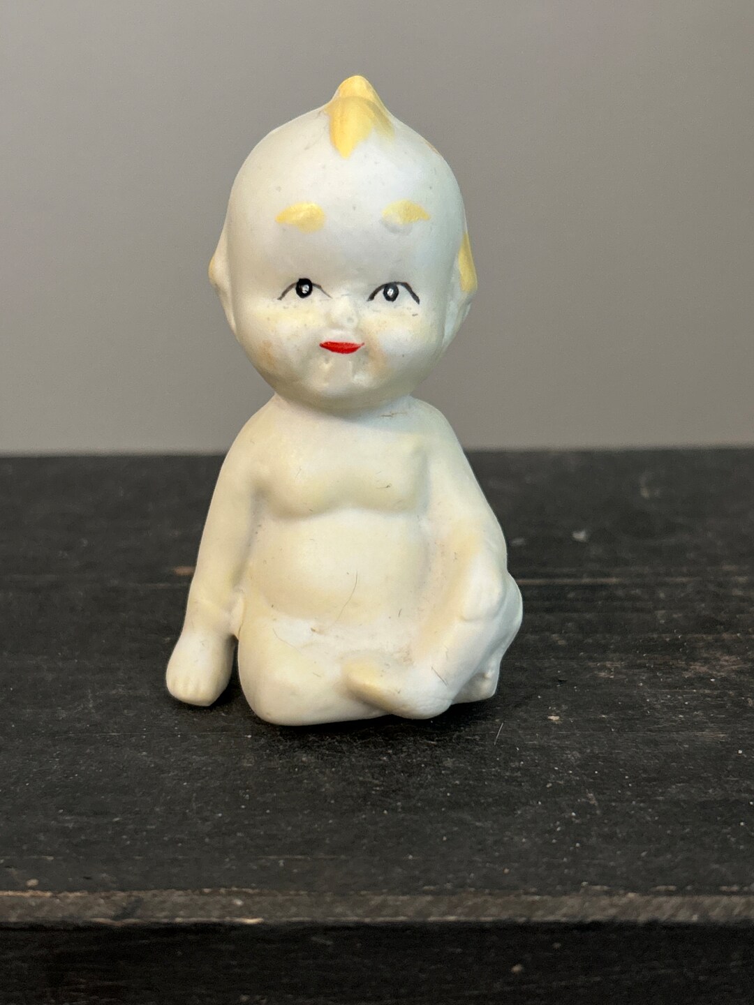 Vintage Bisque Sitting Kewpie Figurine With Blonde Hair - Etsy
