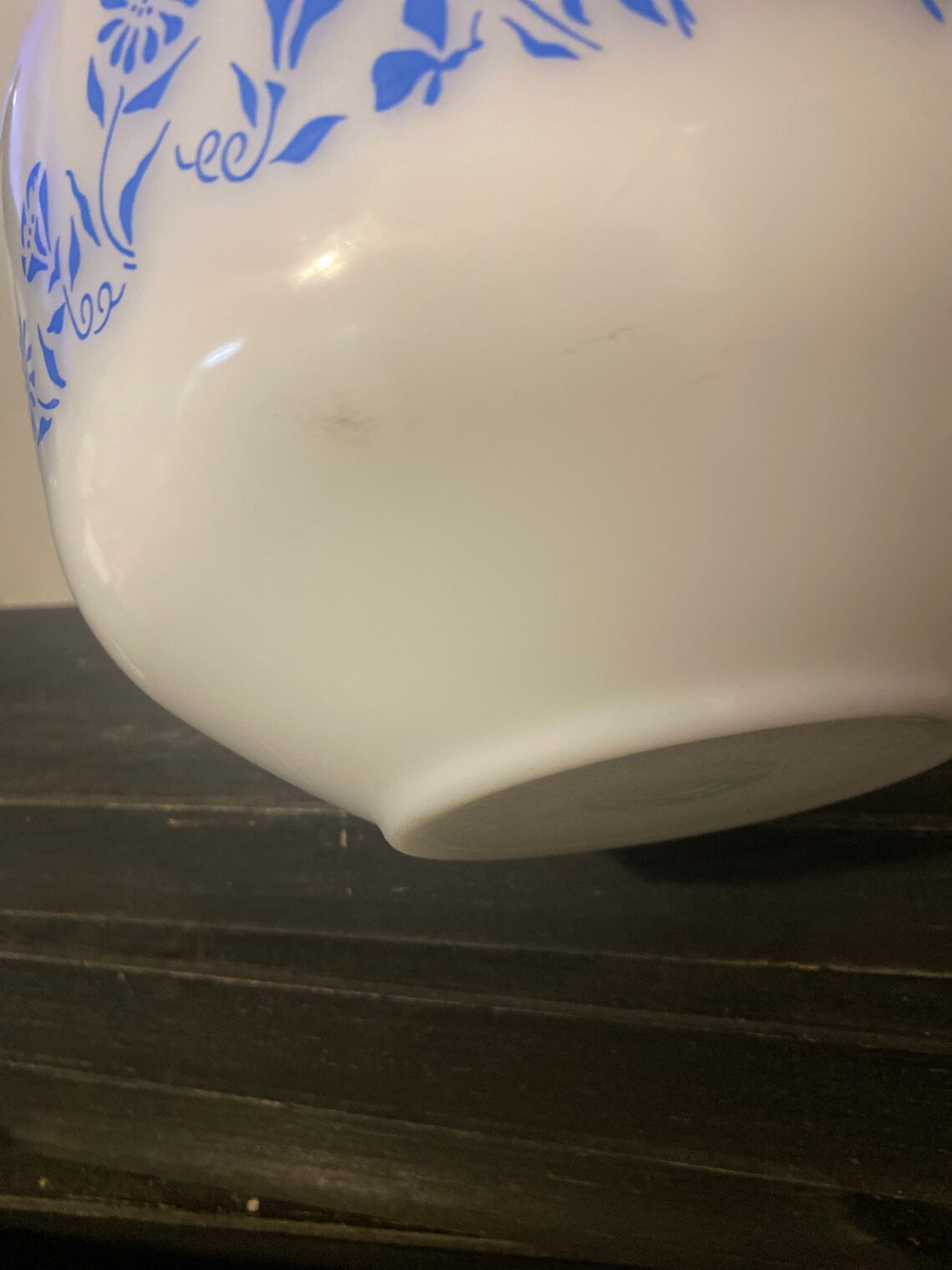 Vintage Federal Glass Milk Glass Bowls With Blue Cornflower Pattern - Etsy