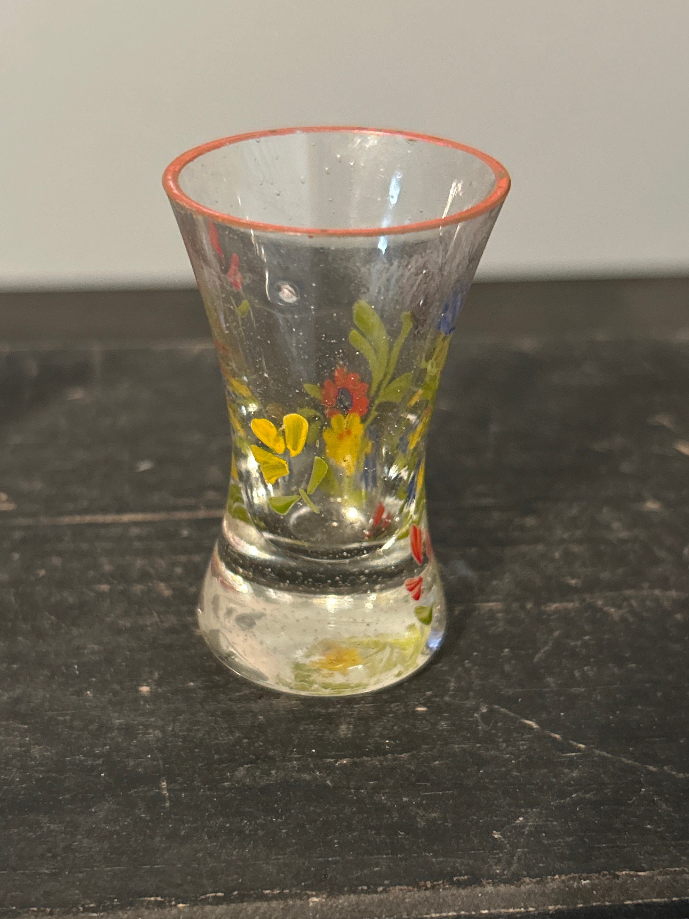 Vintage Hand Painted Decanter With Three Hand Painted Shot Glasses - Etsy