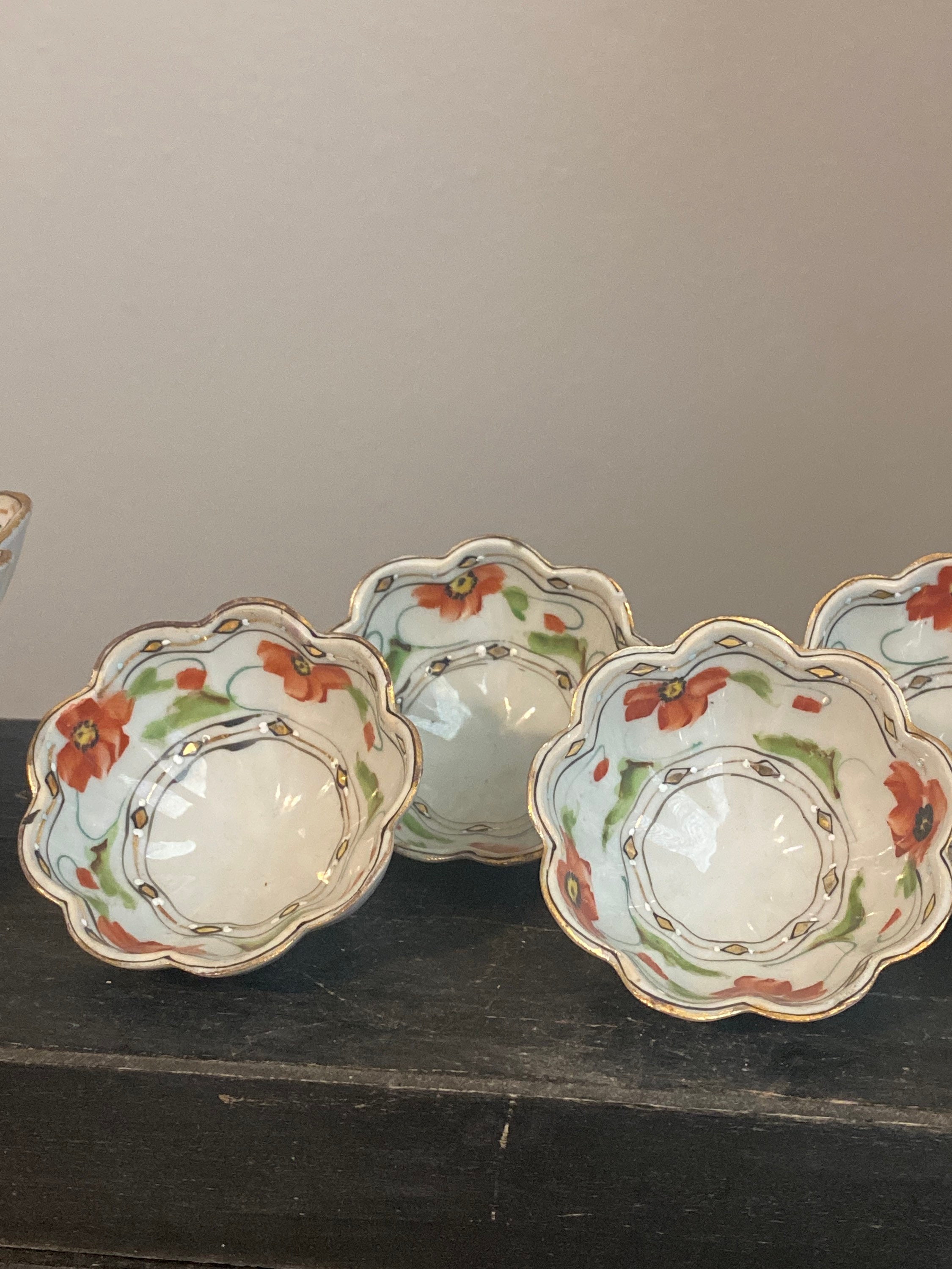Vintage Nut Bowl Set Hand Painted 7 Piece Set Made in - Etsy