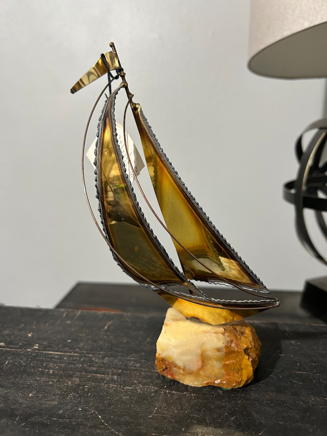 Vintage Mario Jason Original Brass and Onyx Sailboat Sculpture - Etsy