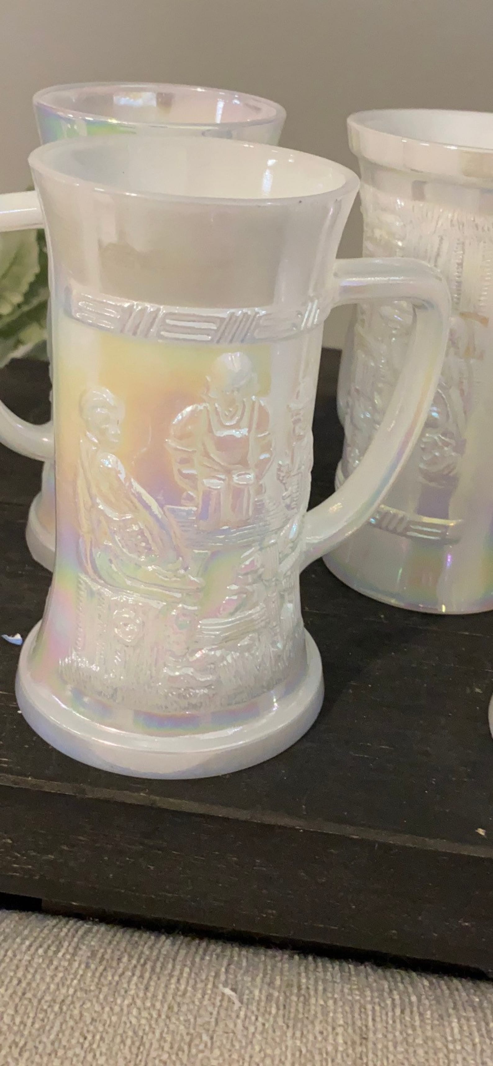 Vintage Federal Glass Milk Glass Iridescent Beer Steins/mugs - Etsy Vintage Federal Glass Milk Glass Iridescent Beer Steins/mugs - Etsy
