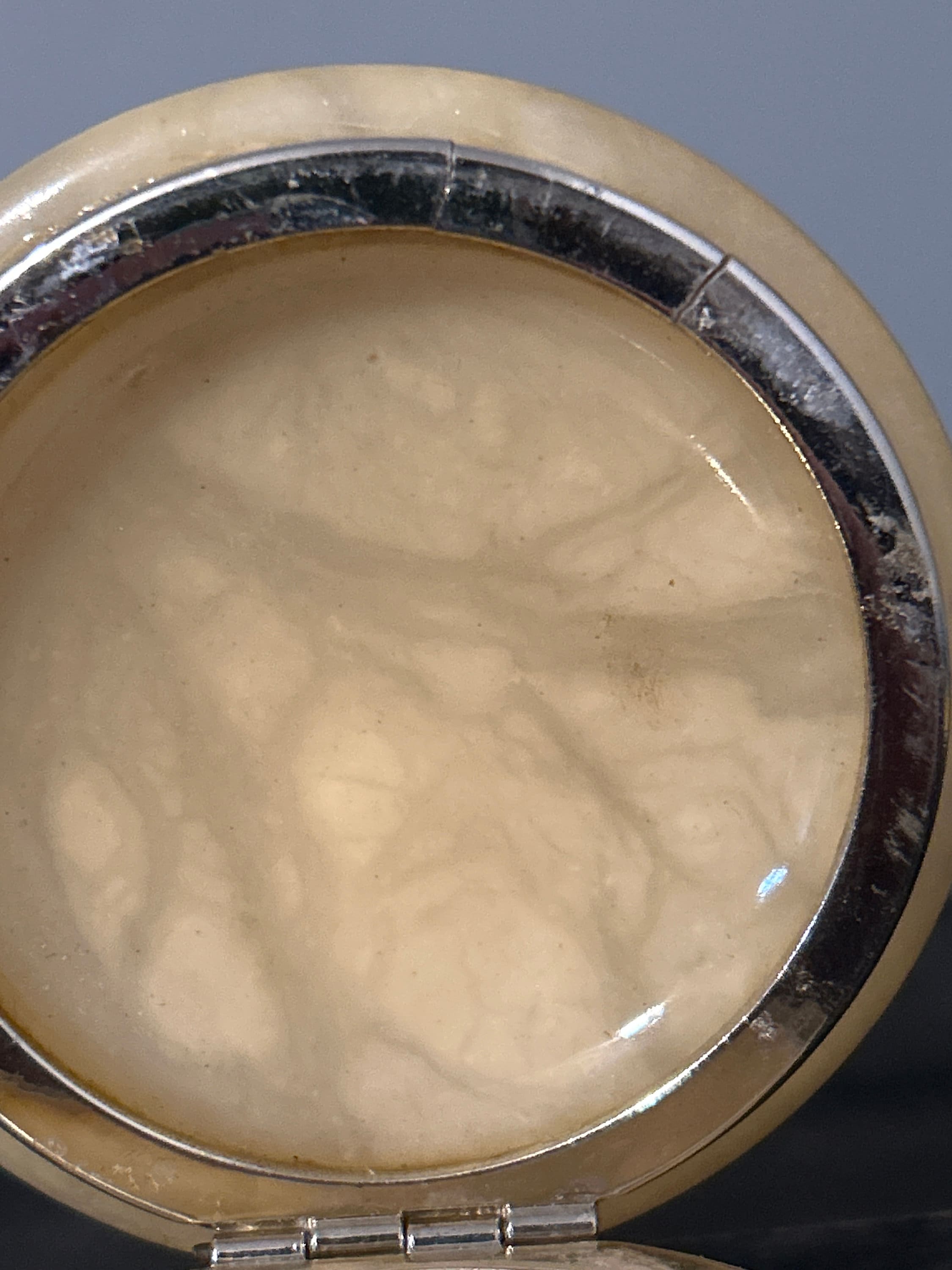 Vintage Alabaster Powder Jar or Trinket Box - Etsy