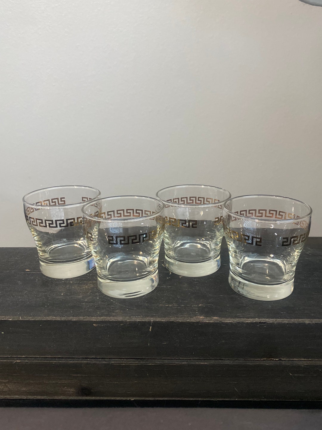 Vintage Libbey Greek Key Glasses (without Metal Holders) 1970s - Etsy