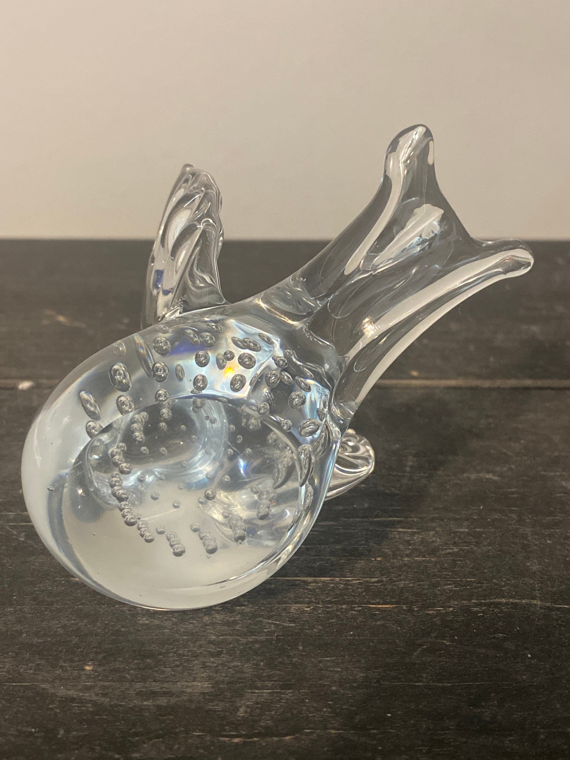 Vintage Clear Art Glass Bird With Controlled Bubbles - Etsy