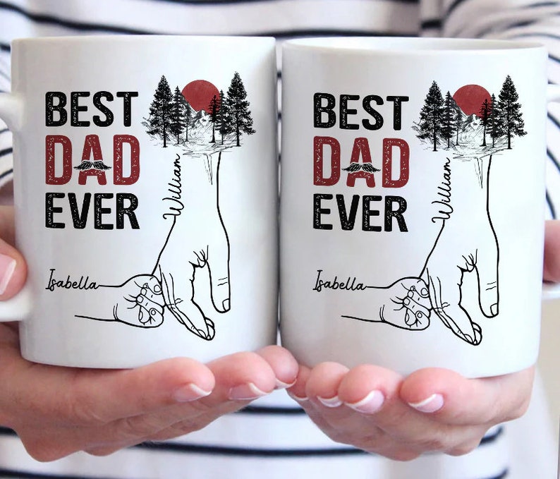The Best Dad Ever Mug, Family Personalized Custom Mug, Father's Day ...