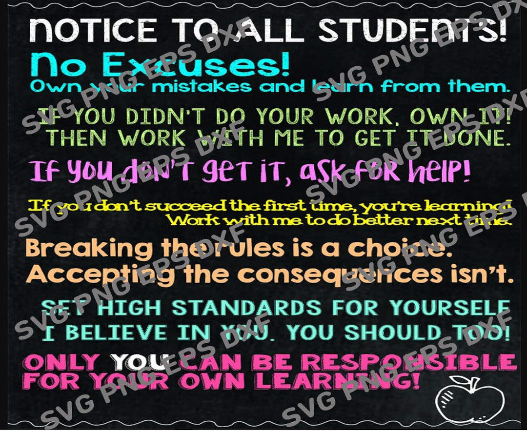 Classroom Motivation Svg, Notice to All Students Svg, Teacher ...