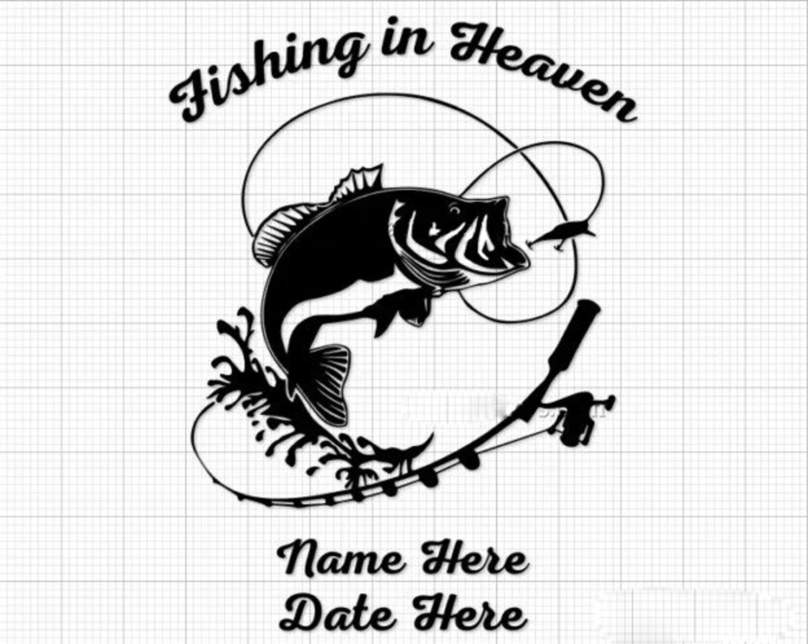 Custom Fishing in Heaven Svg, Fishing in Heaven in Memory Fishman Svg ...