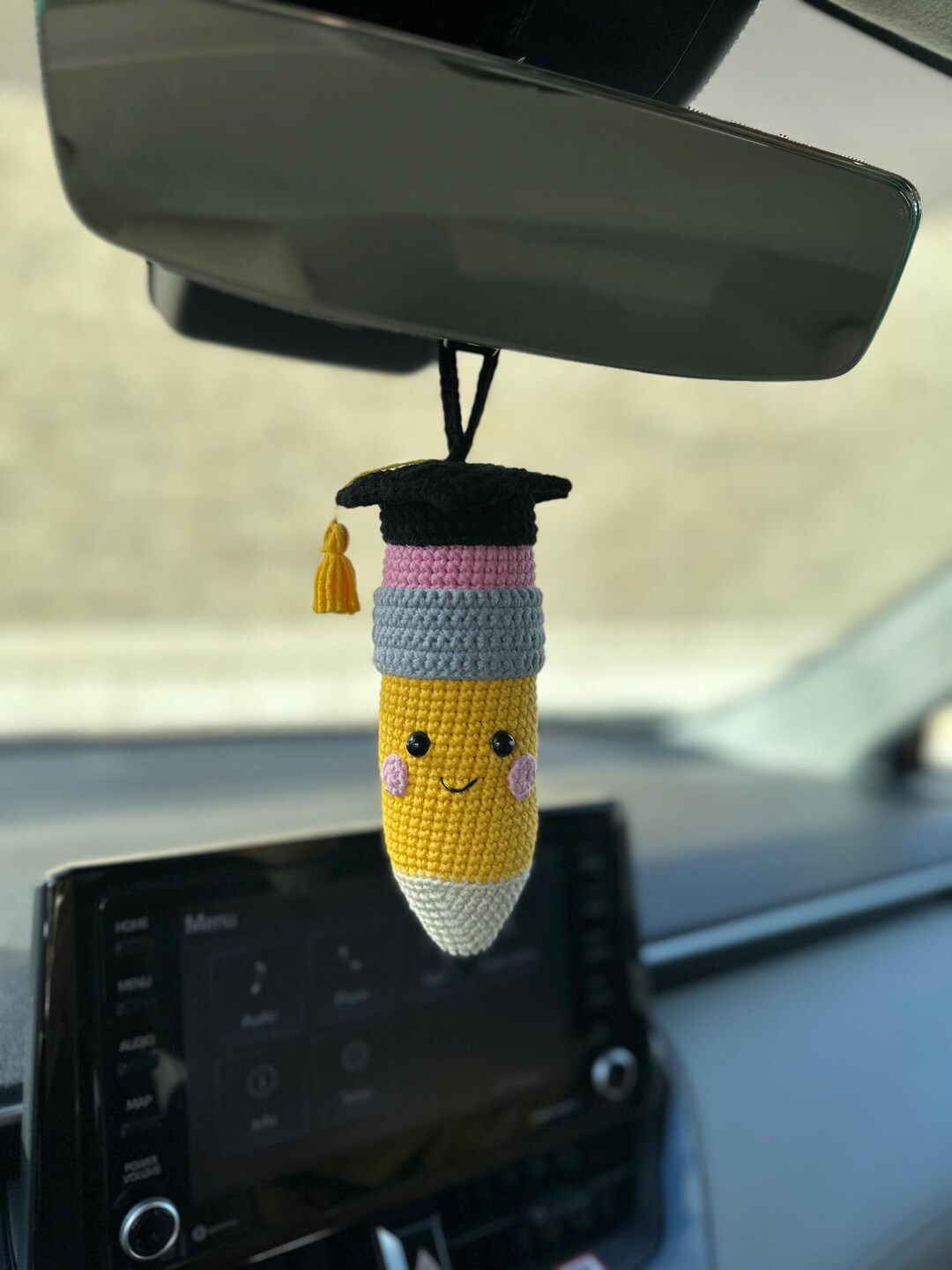 Graduation Pencil Charm - Stuffed Pencil Hanging Gift, Crochet Pencil ...