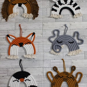 Animal Macrame Rainbow: Nursery Decor, Lion, Zebra, Elephant - Etsy