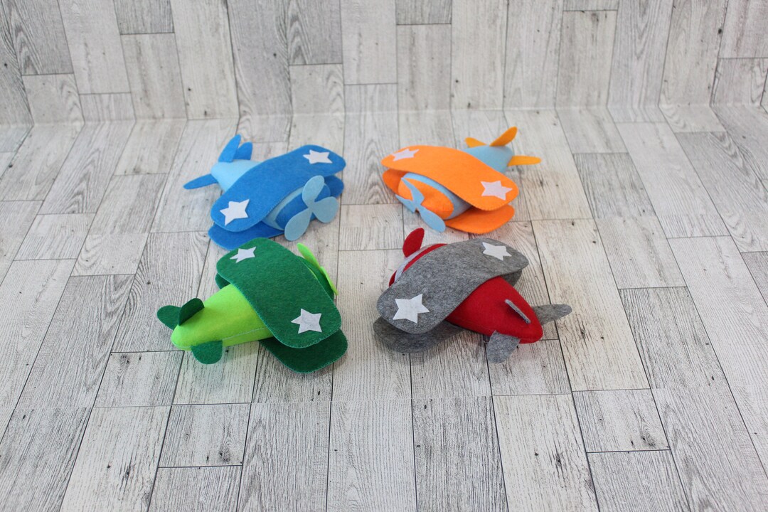 Handcrafted Felt Airplane Plush Toy: Kids Educational Activity - Etsy