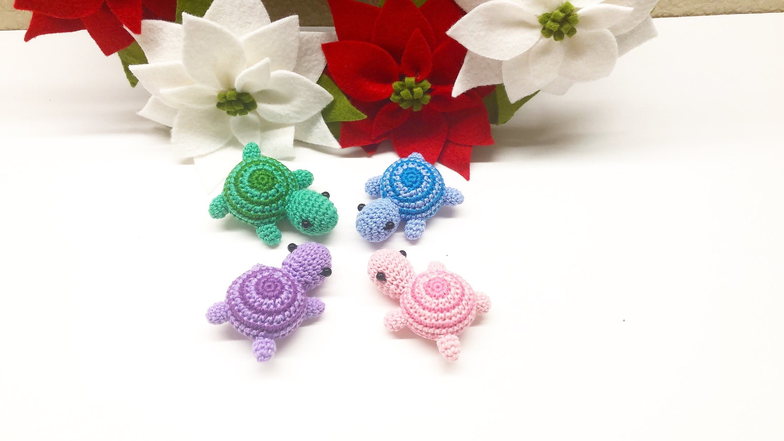 Set of 4 Handmade Crochet Turtle Keychain Amigurumi Turtle - Etsy