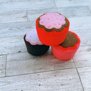 Felt Dessert Play Set of 12, Felt Cupcake Set, Felt Donuts, Felt Plush ...