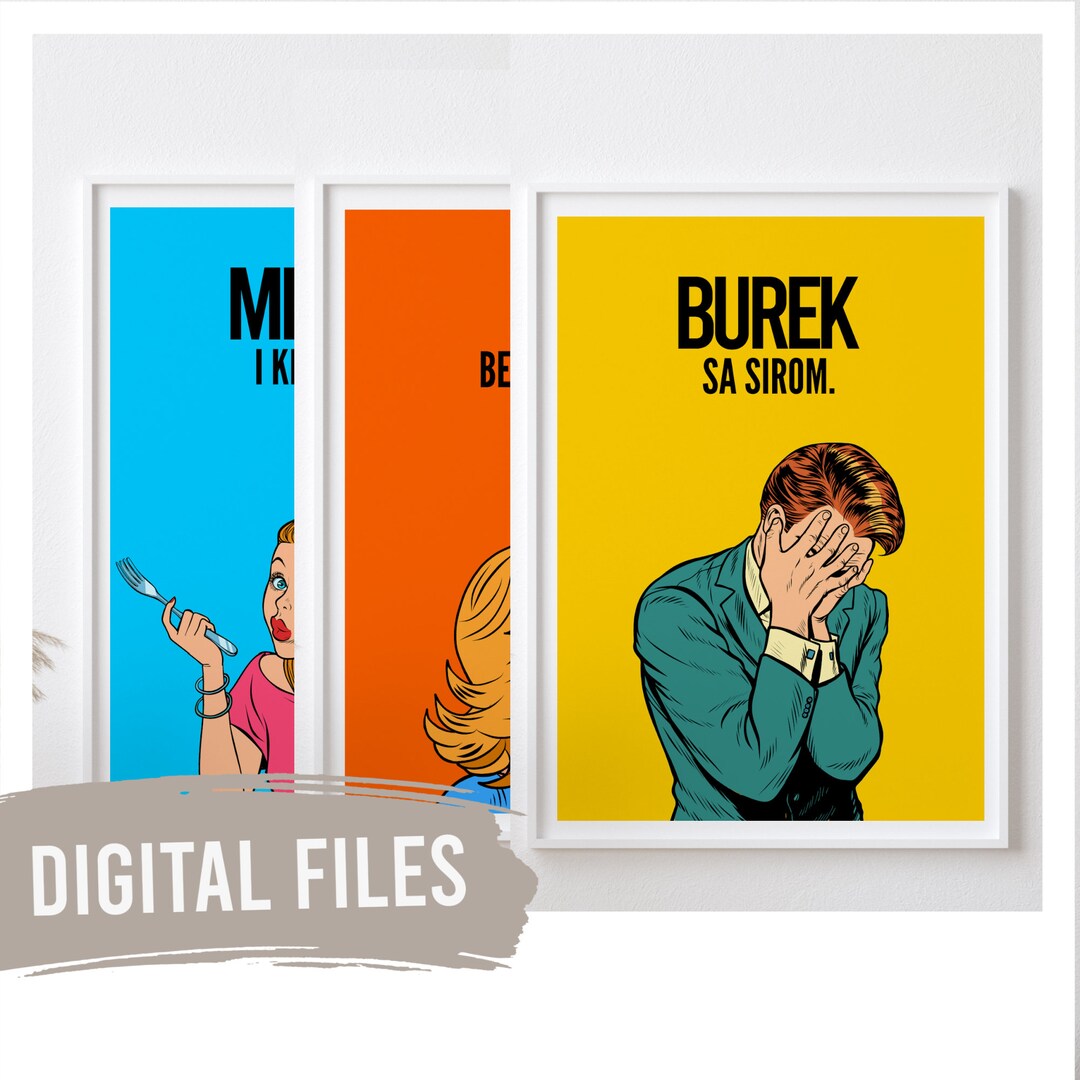 Kuhinja Collection 3 in 1 | Balkan Wall Prints | Printable Art ...