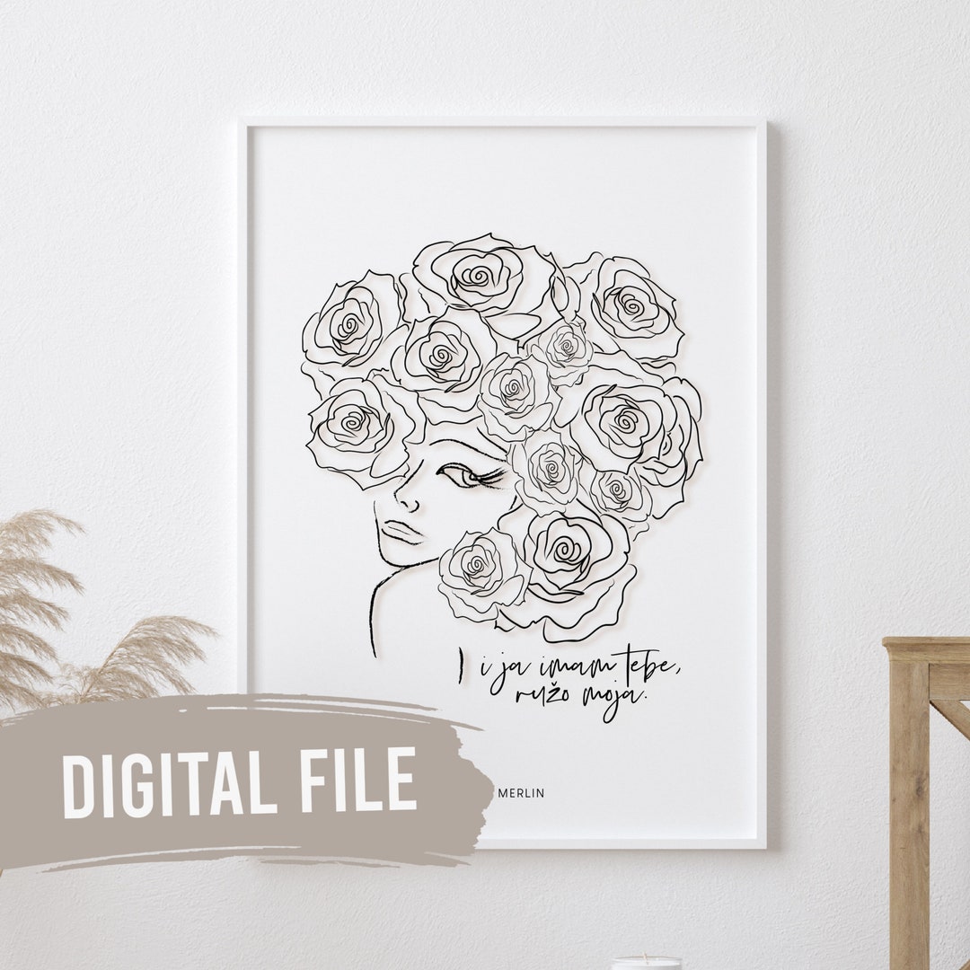 Ruza, Dino Merlin Custom Balkan Wall Prints Stihovi Printable Art ...