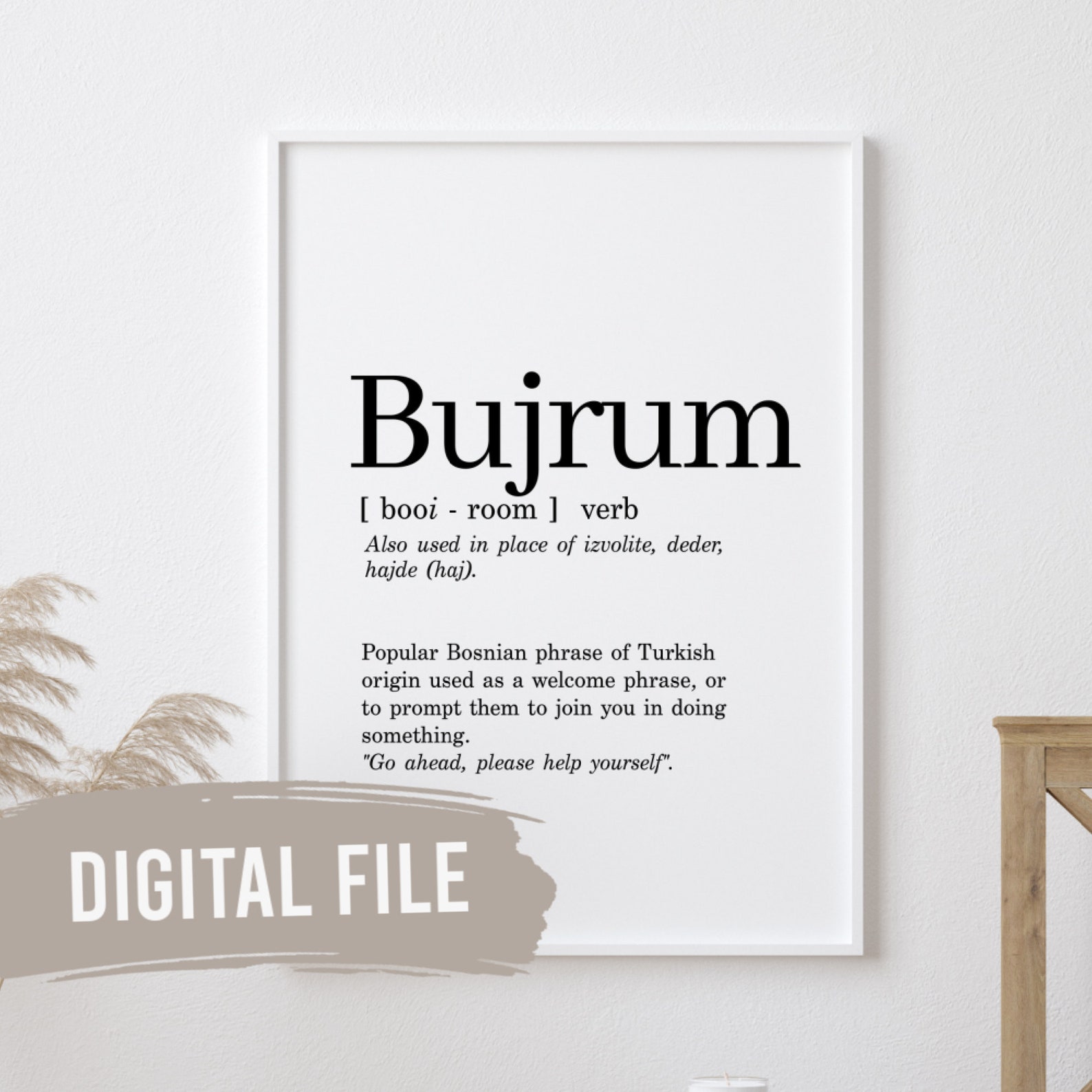 Bujrum Meaning Custom Balkan Wall Prints Printable Art | Etsy