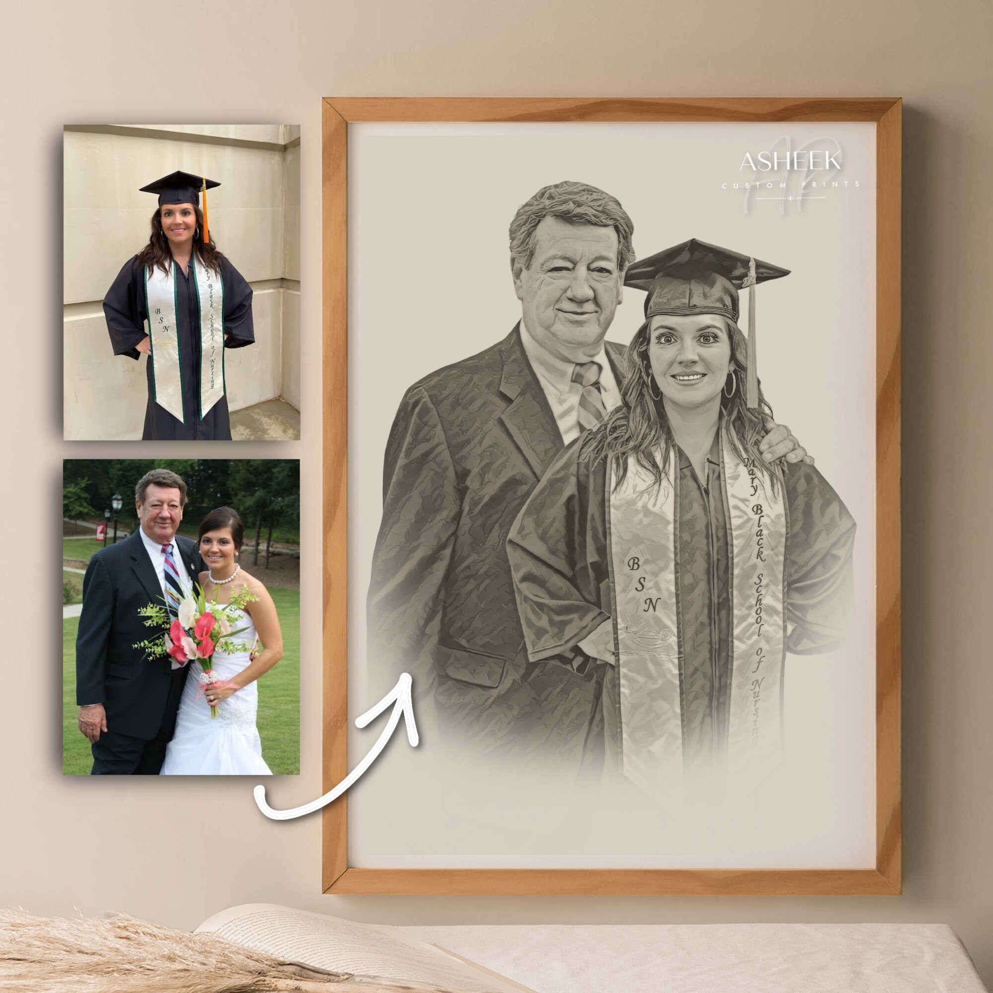 Custom Family Digital Portrait combine Multiple Photos - Etsy