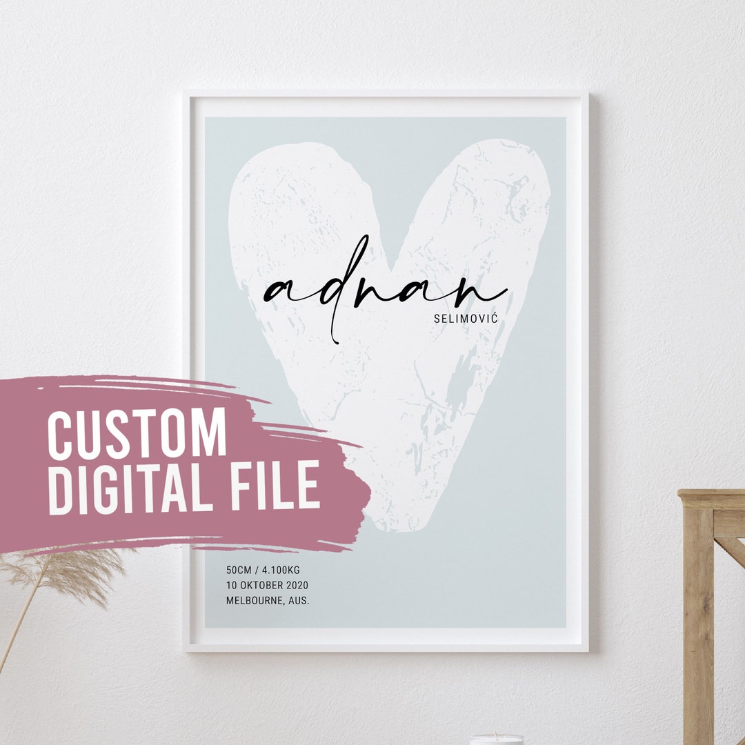 Custom Baby Name Print: Balkan Art (digital Download) - Etsy