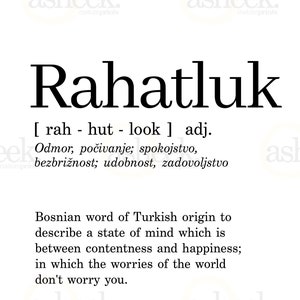 Rahatluk Meaning | Custom Balkan Wall Prints | Printable Art | Digital ...