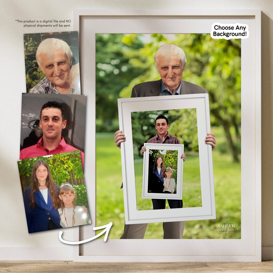 Family Memorial Portrait Generational Image Holding Frame Combine ...