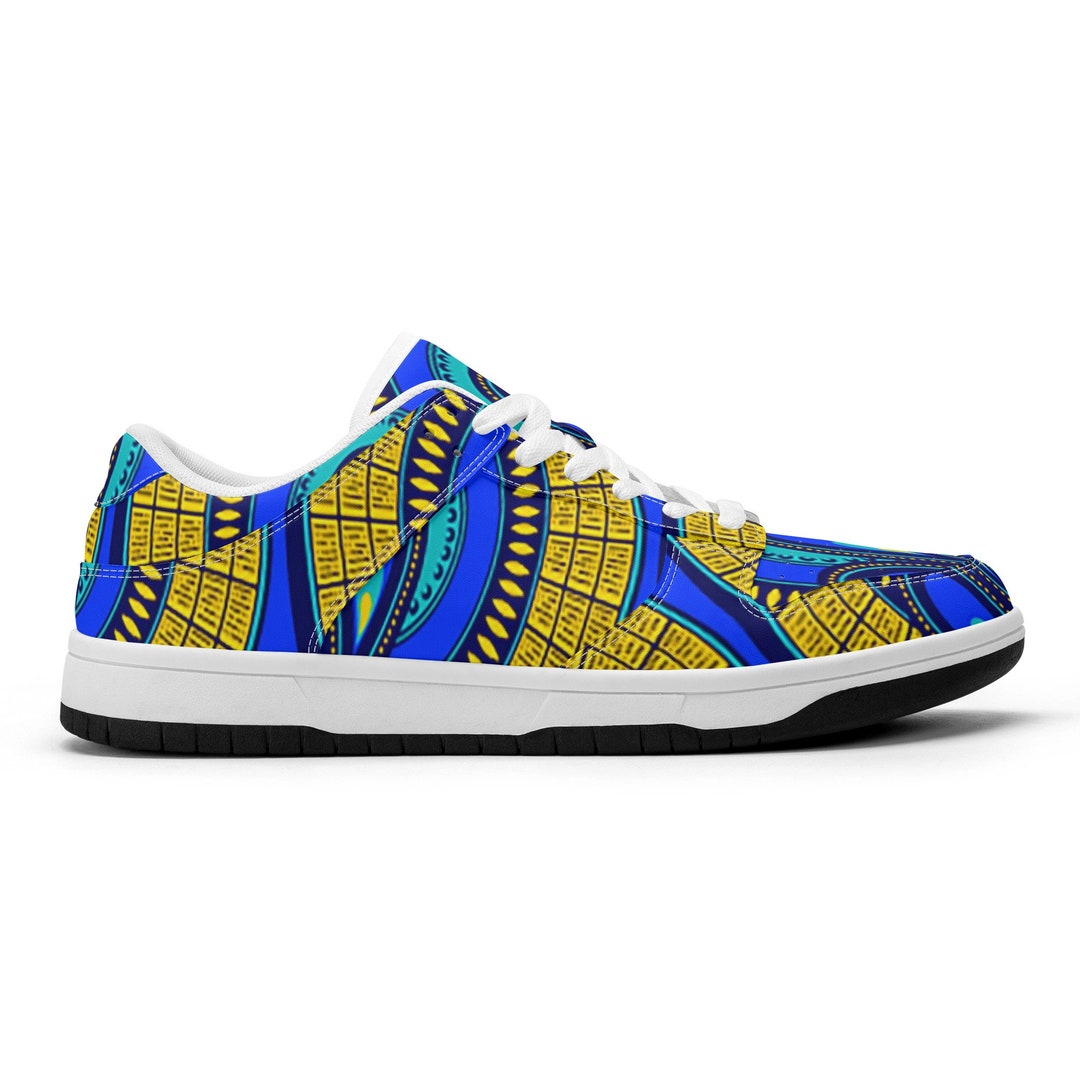 Vivid Azura Blue Spiral Ethnic-inspired Pattern Women's Dunk Stylish ...