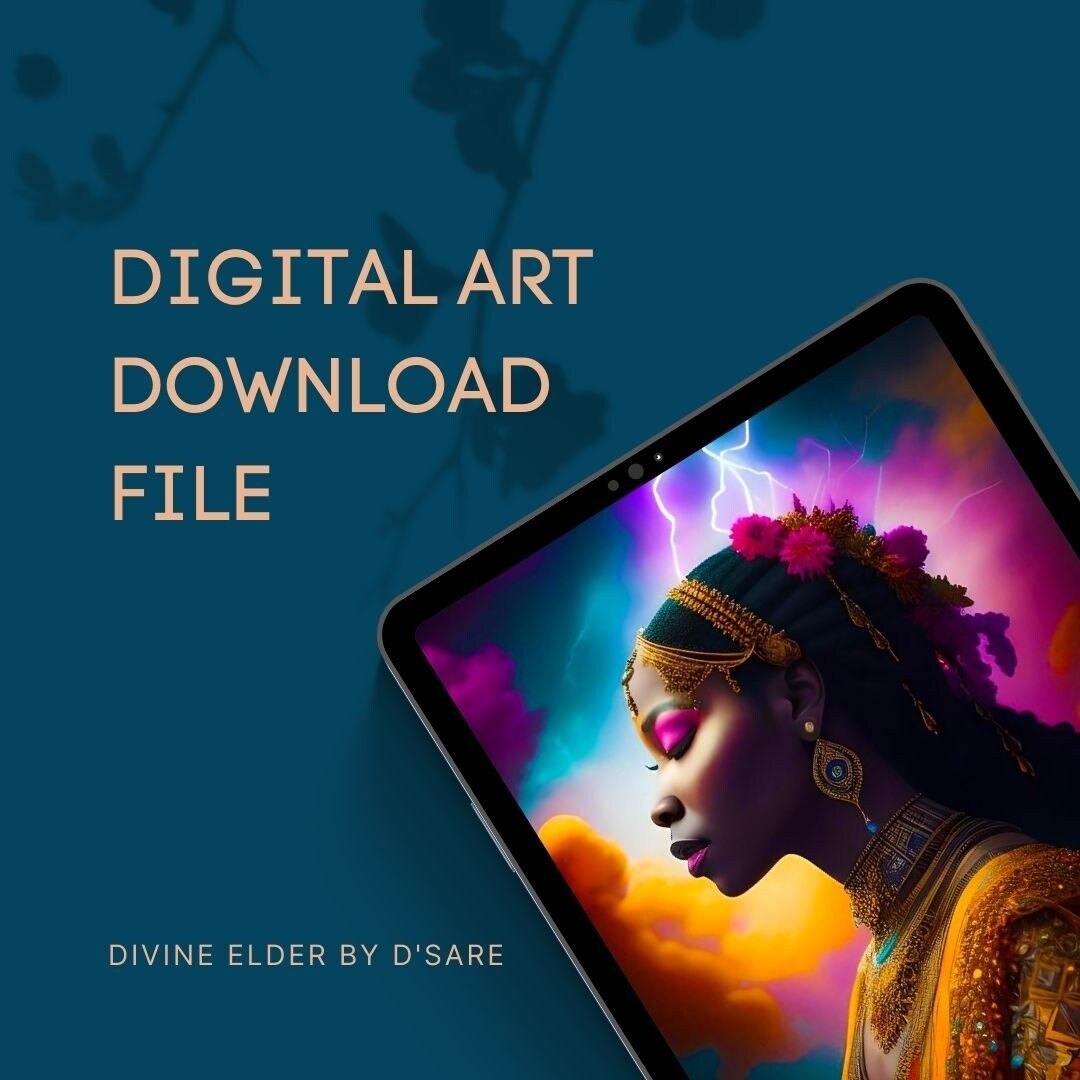 Digital Art : Divine Femine Woman With Crown of Flower in A Lightining ...