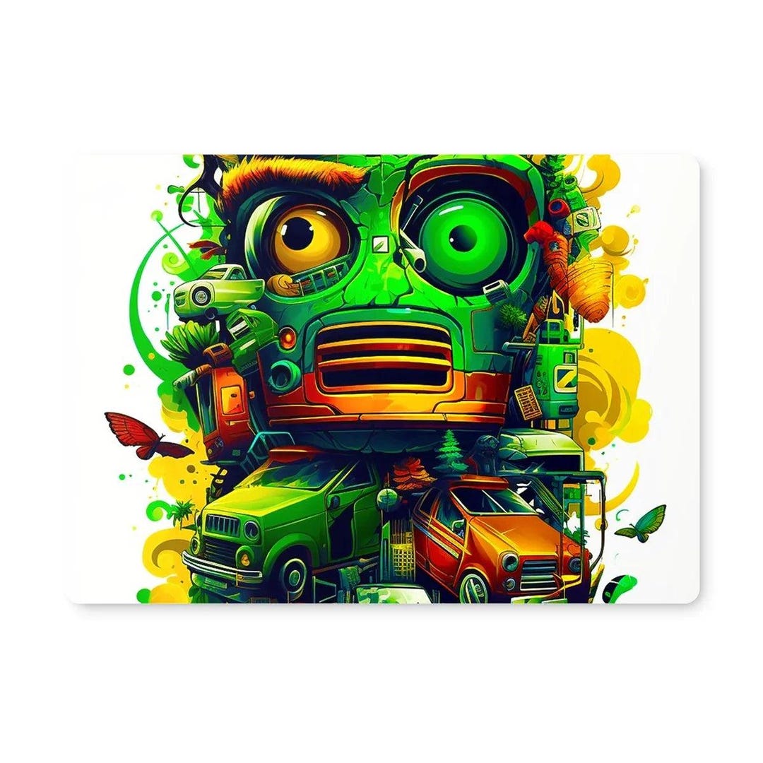 Graffiti Odyssey Surreal Urban Jungle Car Junk Yard Placemat - Etsy