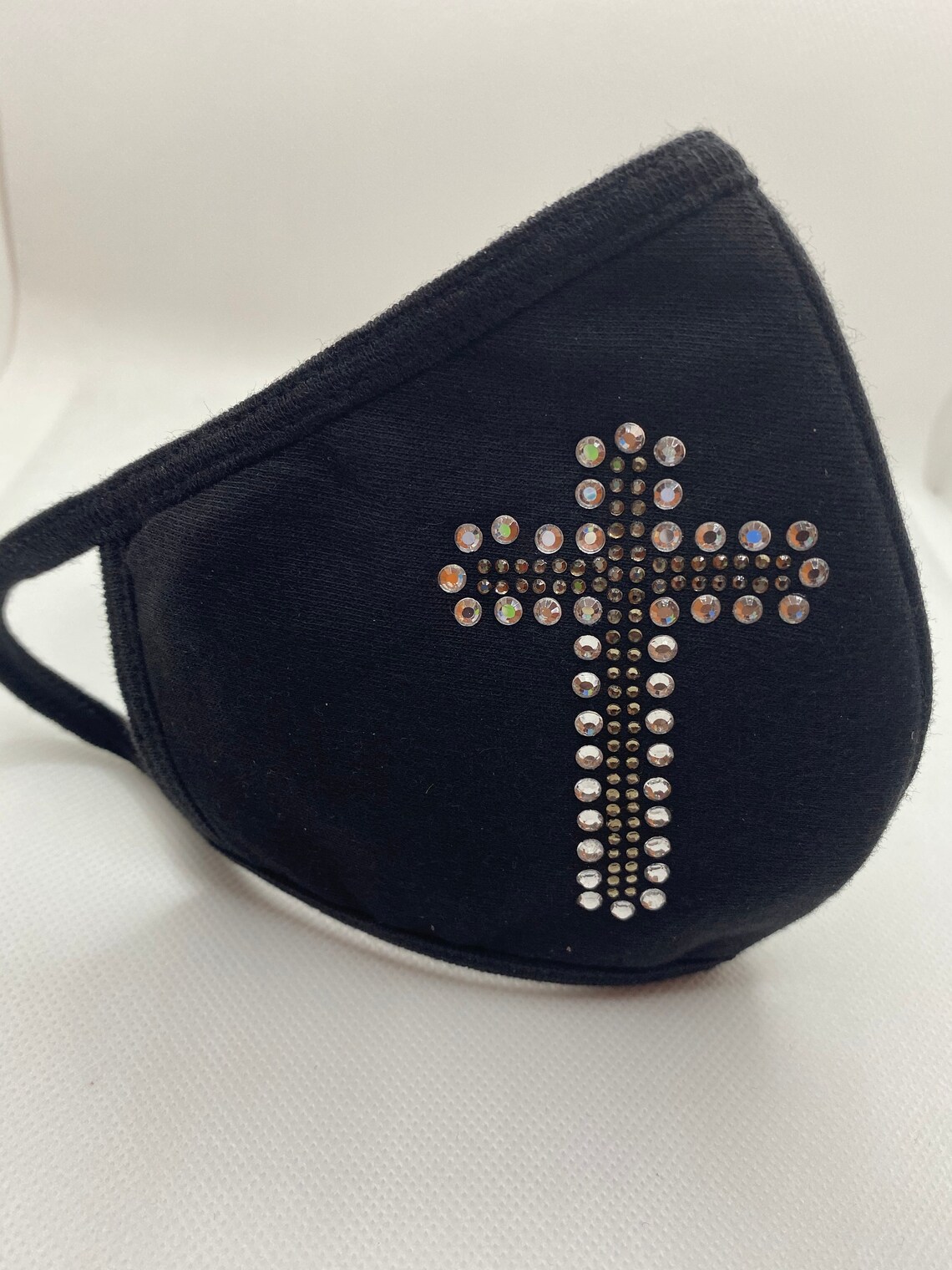 Fashionable Rhinestone Christian Cross Reusable Face Mask - Etsy