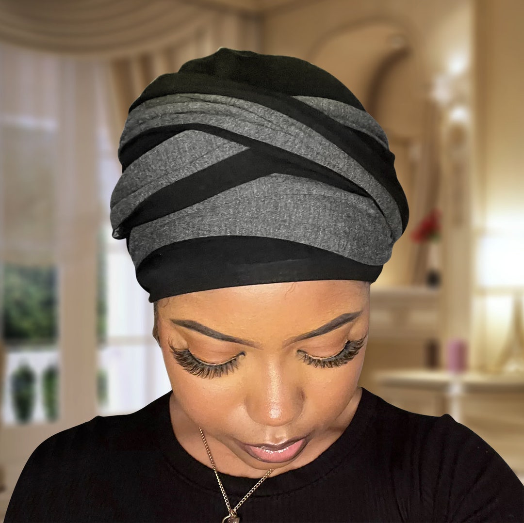 Satin-lined Jersey Knit Head Wrap: Versatile Tie Beanie - Chemo ...