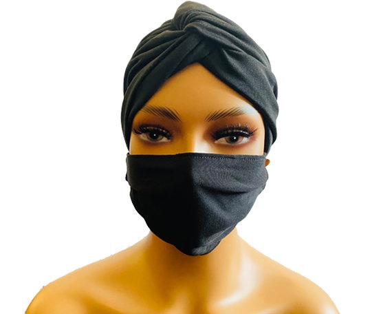 Headwrap Pre-tied Turban With Matching Face Mask for Women. - Etsy