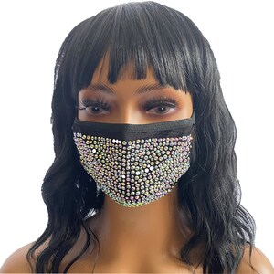 Rhinestone Face Mask, Crystal, Bling, W/filter Pocket, 1 Free Filter - Etsy