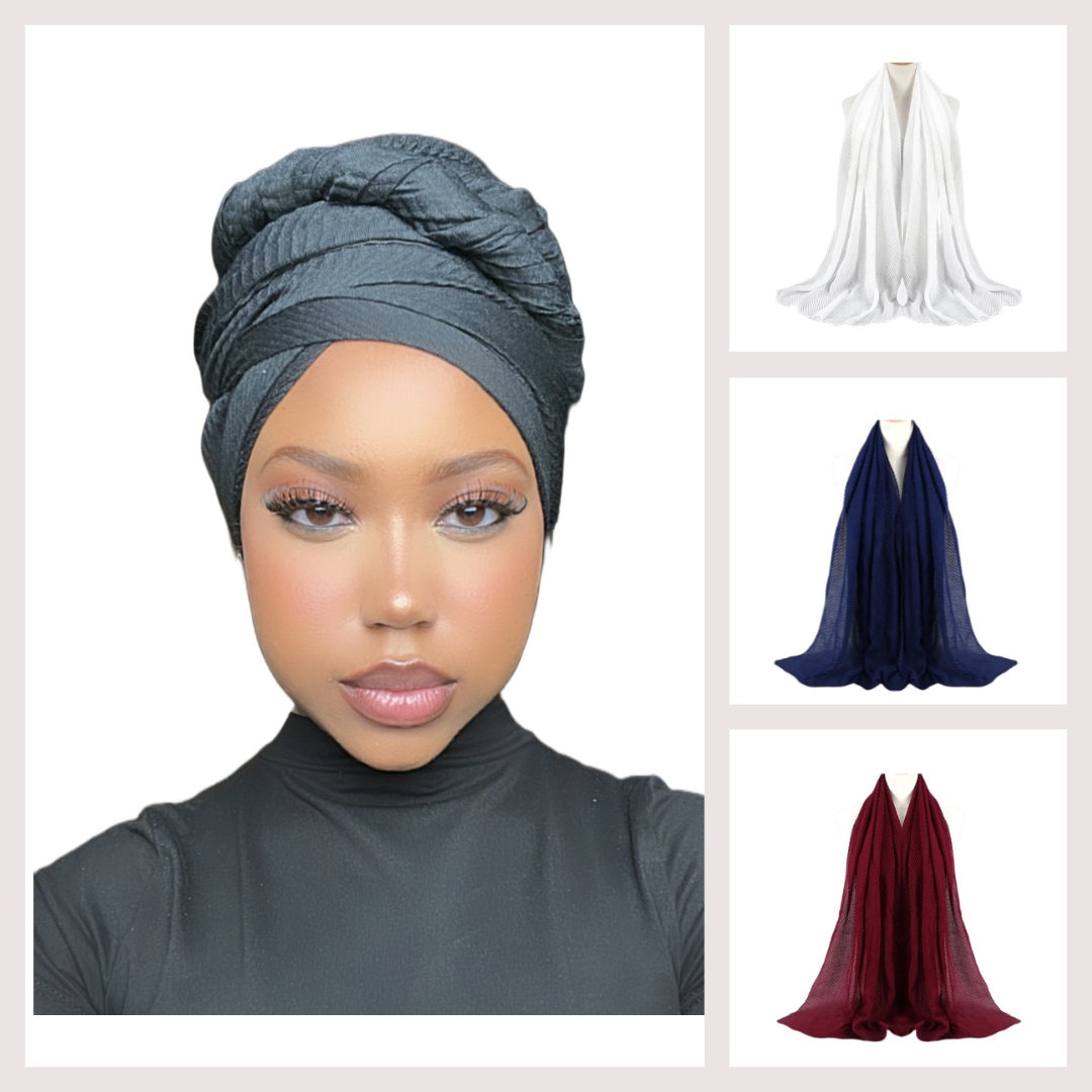 Head Wrap Scarf Crinkle Pleated/headwrap/turban/ Scarf/chemo Scarf ...