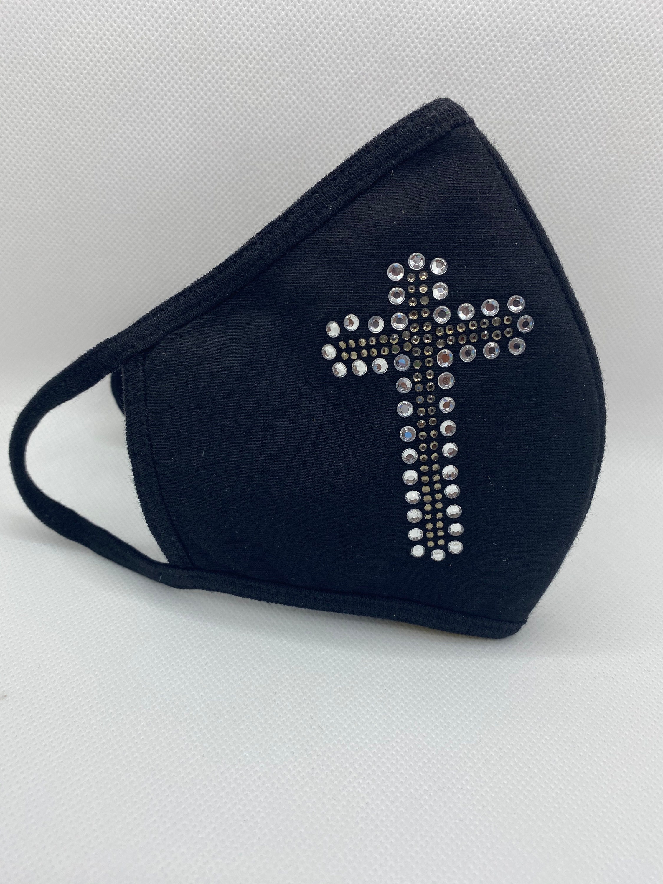 Fashionable Rhinestone Christian Cross Reusable Face Mask - Etsy