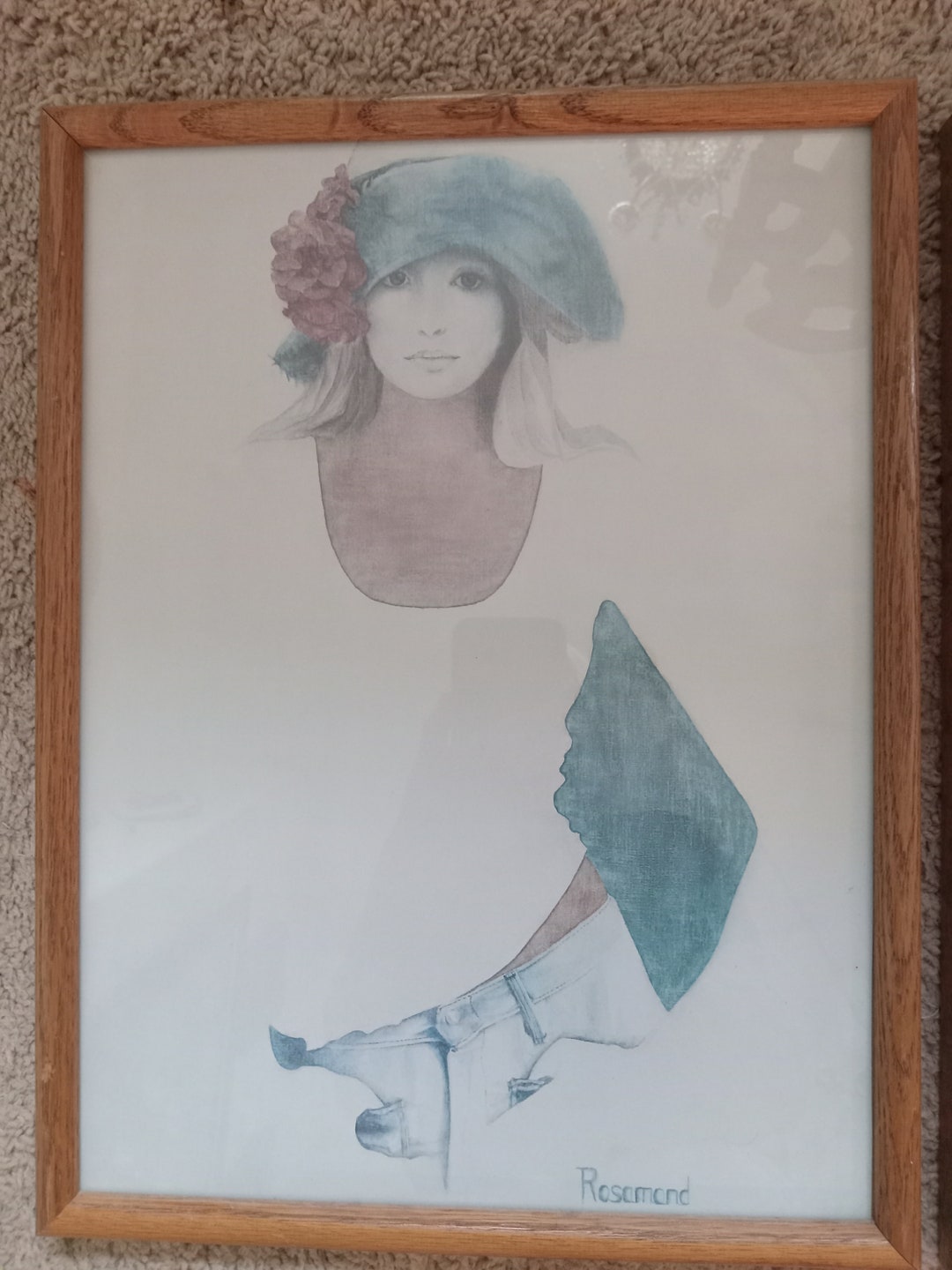 Vintage Christine Rosemond Trio of Lithos Framed in Oak - Etsy