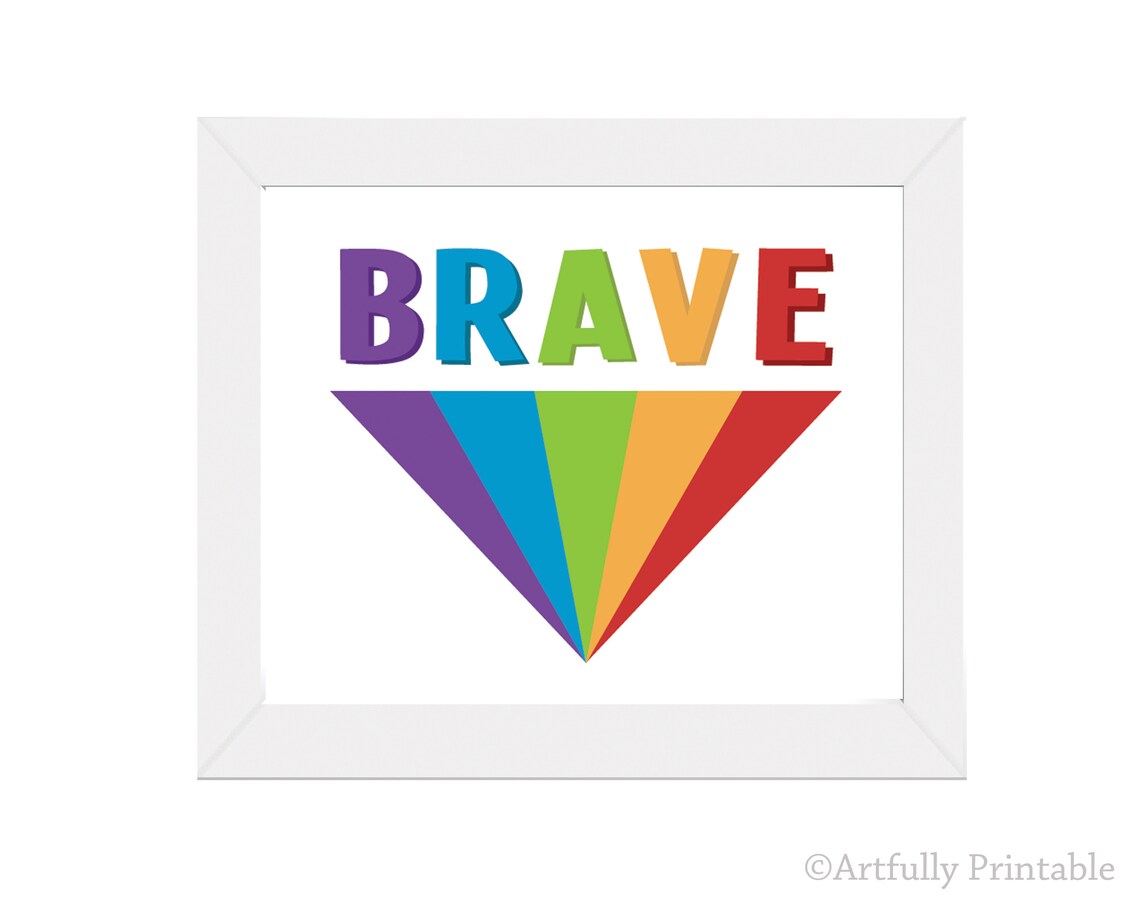 Brave Printable Kids Art Brave Word Art Kids Room Print | Etsy